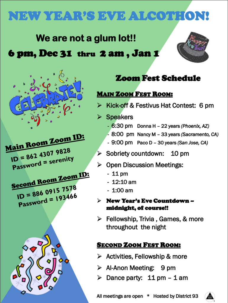 New Years Eve Alcathon – Alcoholics Anonymous | Outer Banks